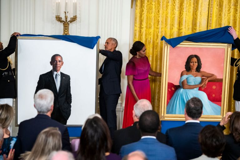 The Obamas Unveil Their Official Portraits At The White House